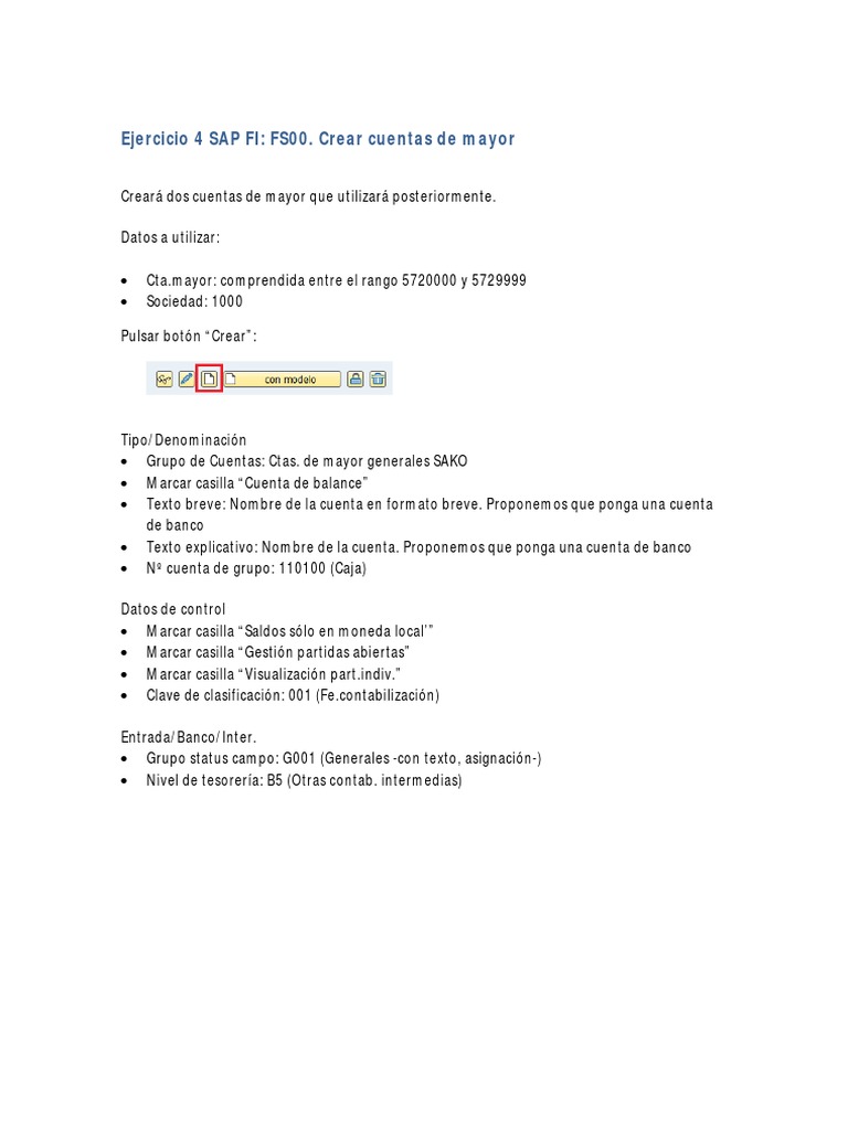 Ejercicio 4 SAP FI FS00 | PDF