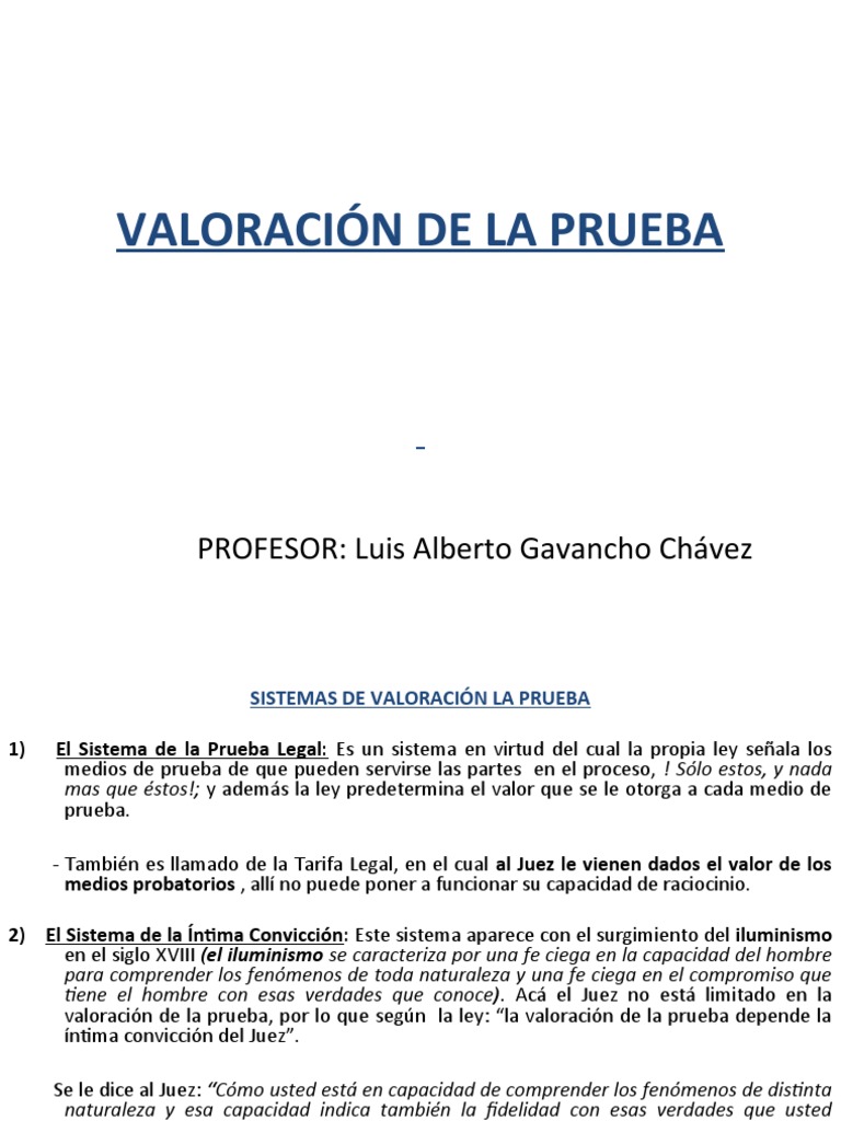 D-Semana 4-Valoración de La Prueba | PDF | Evidencia (ley) | Juez