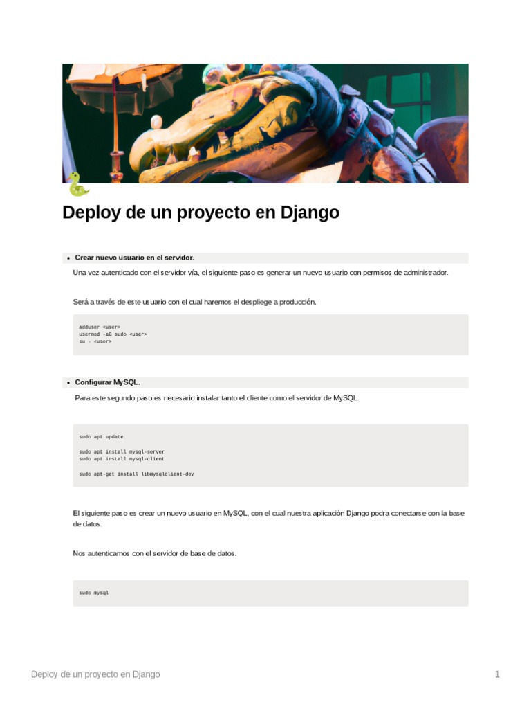 Deploy de Un Proyecto en Django | PDF | Mi sql | Software Deploy de Un Proyecto en Django | PDF | Mi sql | Software