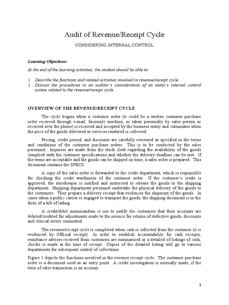 Audit of Revenue and Receipt | PDF | Receipt | Internal Control