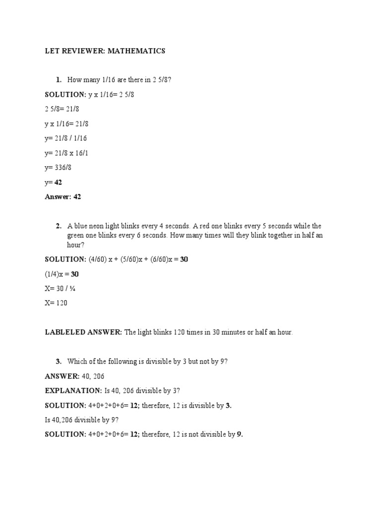 Let Reviewer | PDF | Mathematical Notation | Algebra