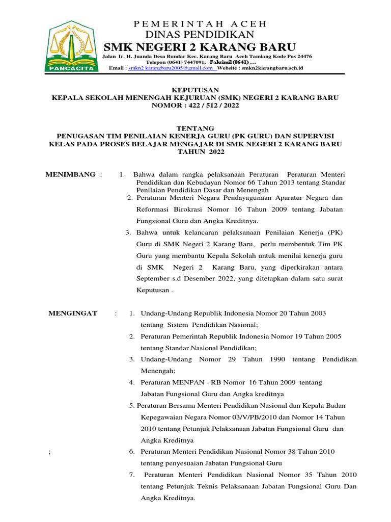 SK PKG 2022 Revisi 24 Februari 2023 | PDF