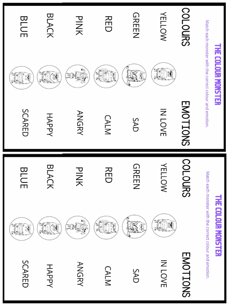 The Colour Monster Activity 1 | PDF