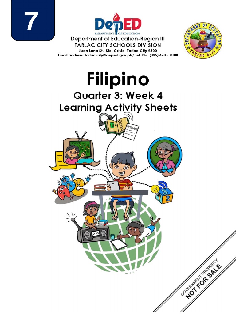 Filipino: Quarter 3: Week 4 Learning Activity Sheets | PDF