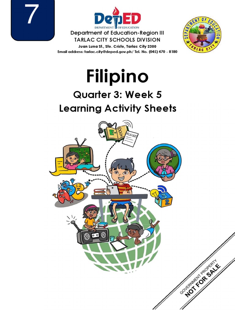 Filipino: Quarter 3: Week 5 Learning Activity Sheets | PDF