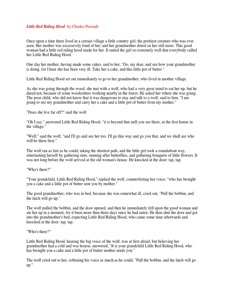 Fairy Tales Red Cap | PDF | Little Red Riding Hood