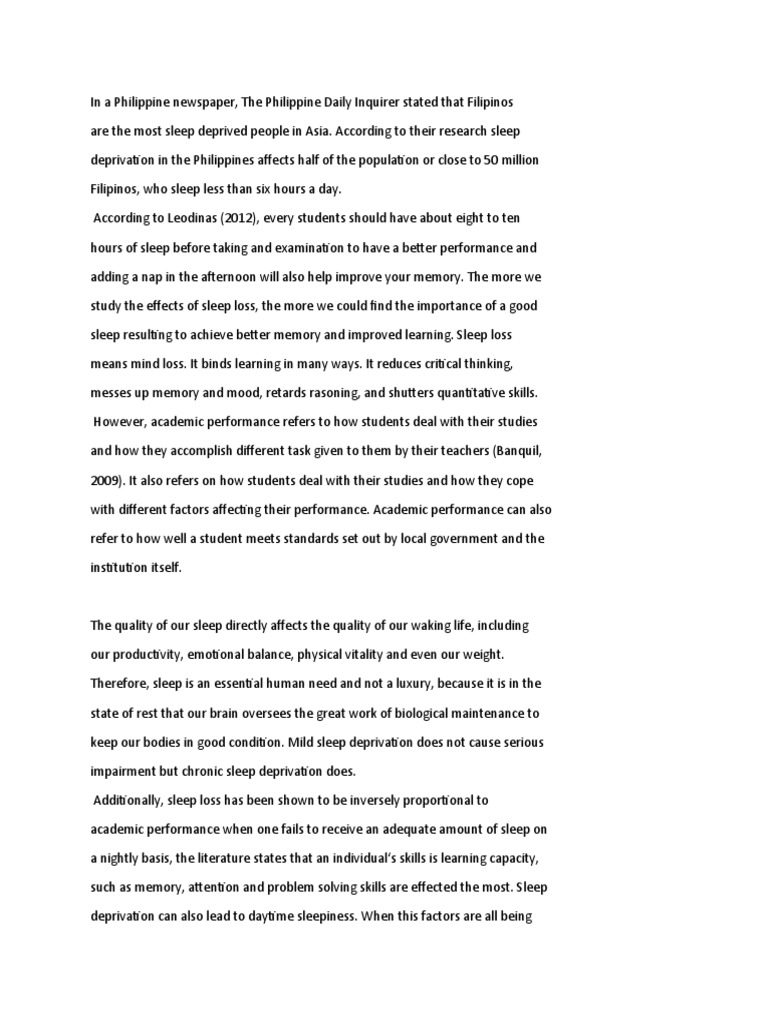 PR 2 - Local RRL | PDF | Sleep | Sleep Deprivation