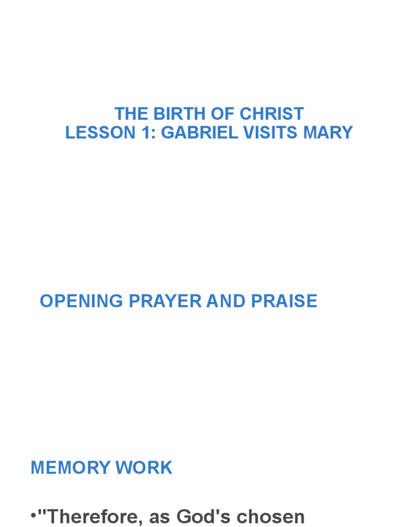 The Birth of Christ Lesson | PDF