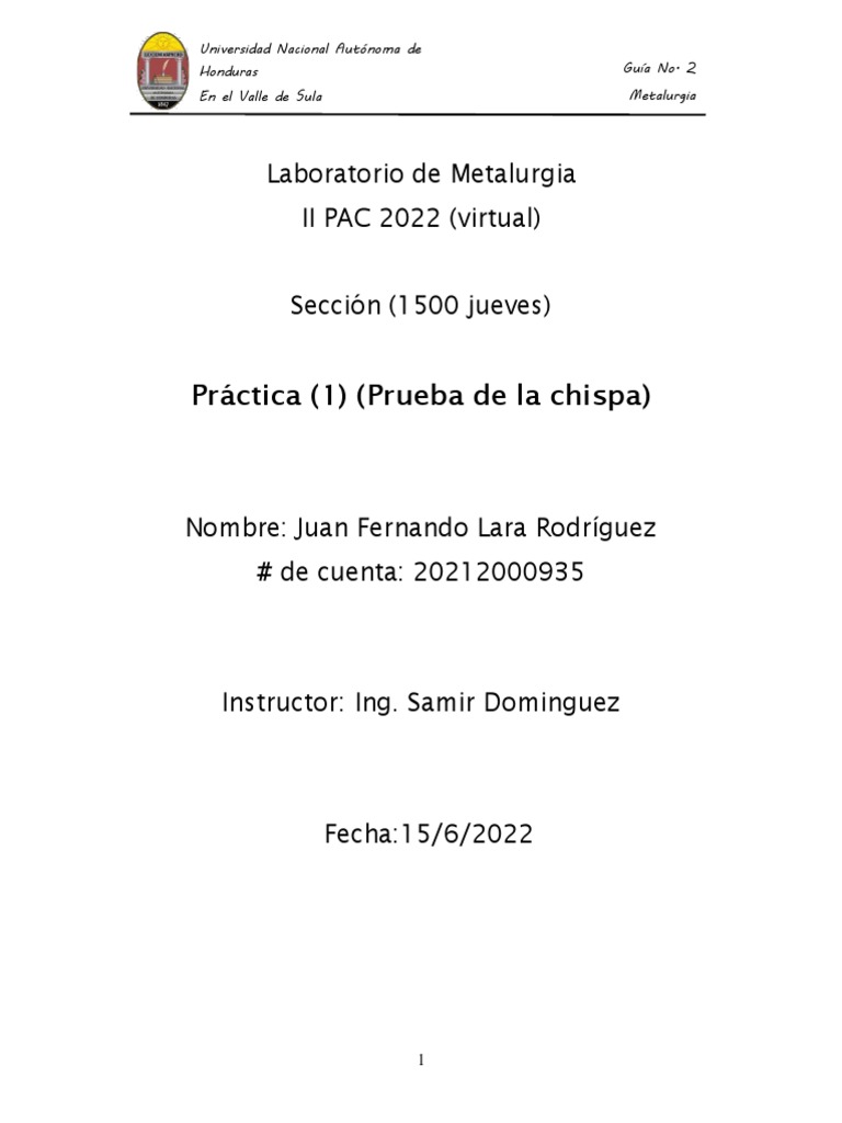 Prueba de La Chispa | PDF | Acero | Hierro