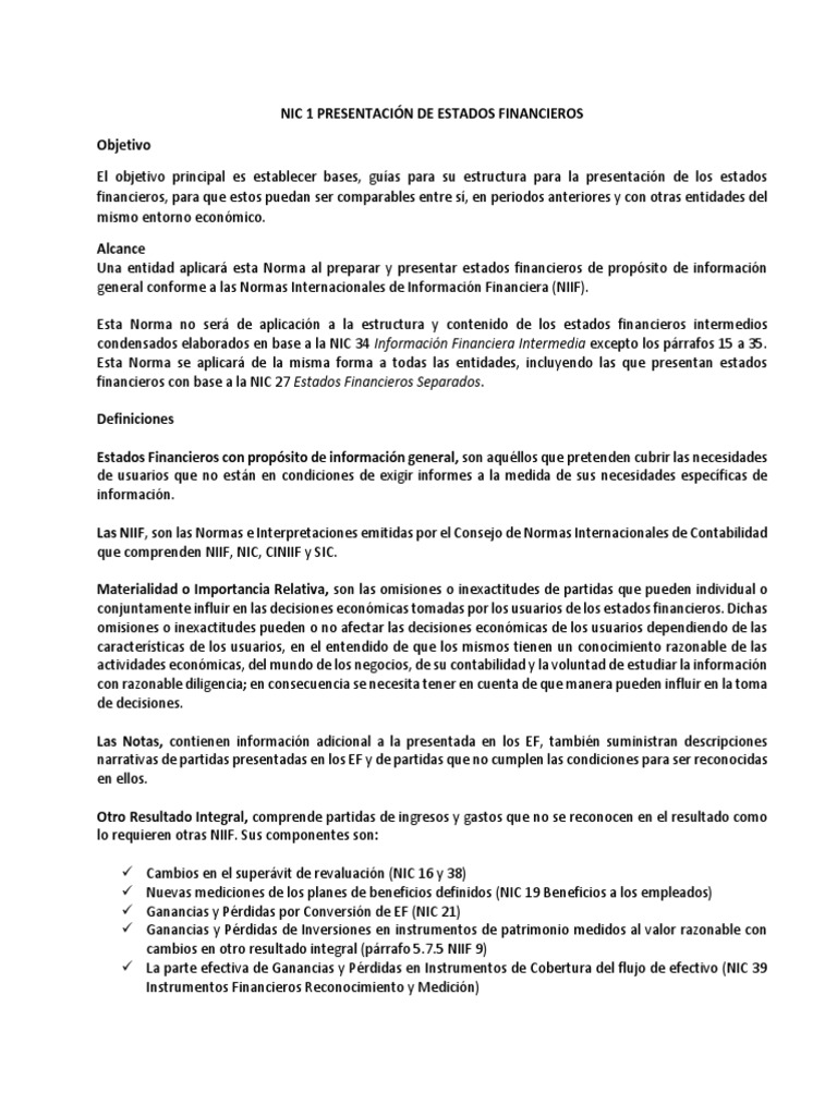 Nic 1 Resumen No. 2 | PDF | normas internacionales de INFORMACION ...