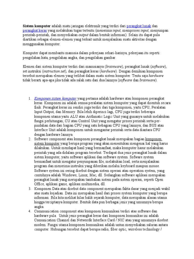 Materi Sistem Komputer | PDF