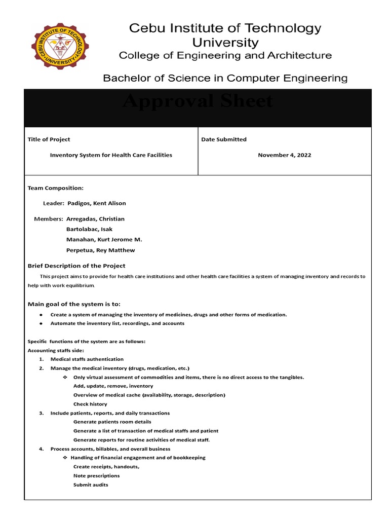 Approval-Sheet-CPE363-Group of Padigos | PDF
