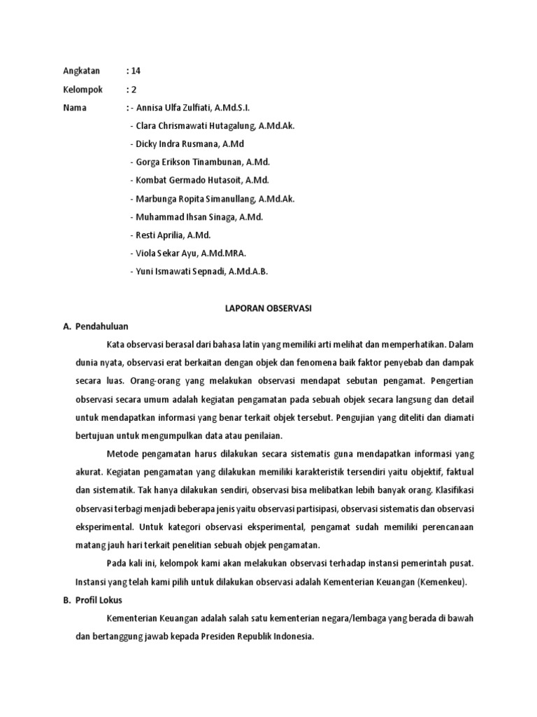Tugas Observasi | PDF | Bisnis | Komputer