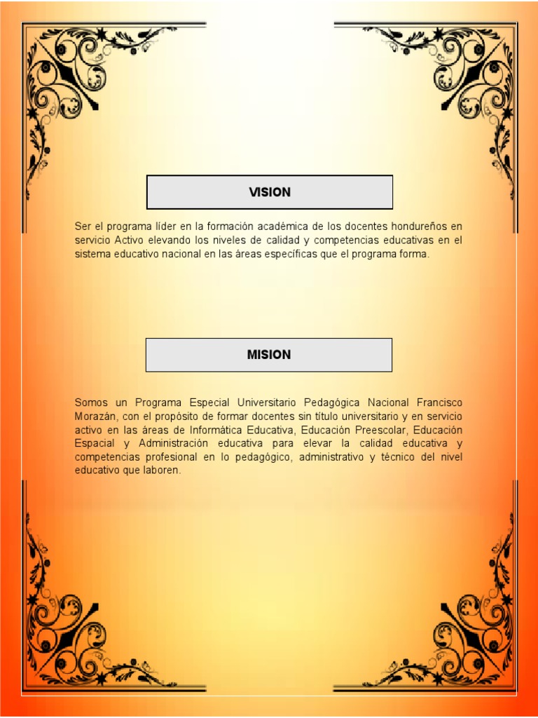 Vision y Mision de La UPNFM | PDF