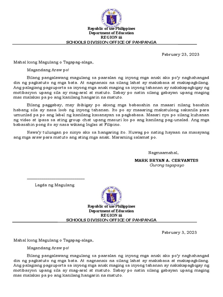 Letter For RASA-BASA | PDF Letter For RASA-BASA | PDF