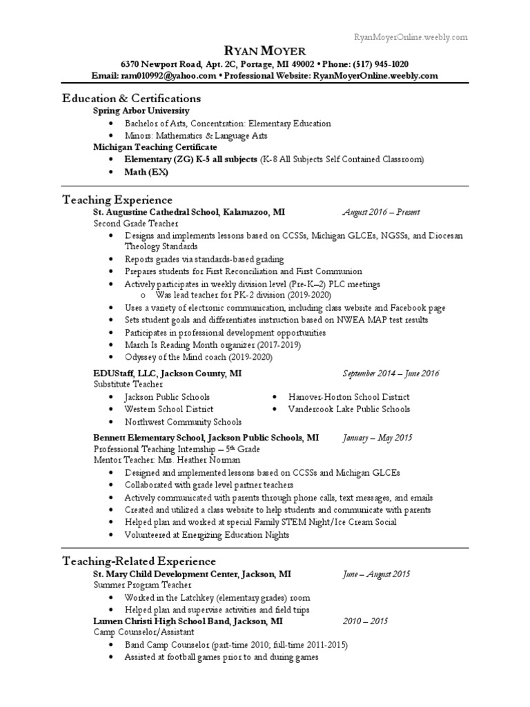 Resume 3 | PDF | Teachers | Behavior Modification