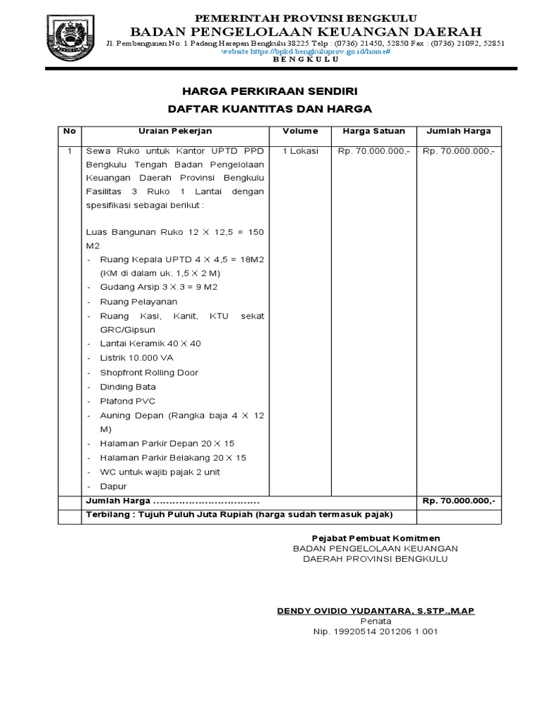 Harga Perkiraan Sendiri (HPS) | PDF