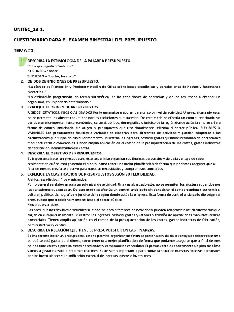 Guia Presupuestos | PDF | Presupuesto | Planificación