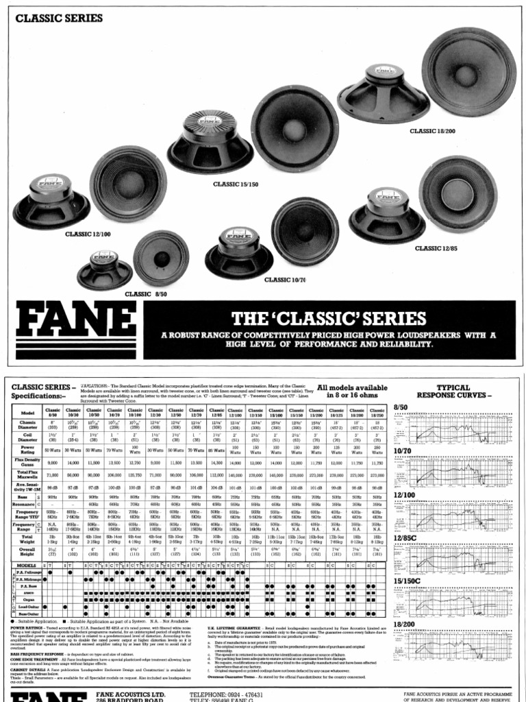 FANE - Classics Series | PDF