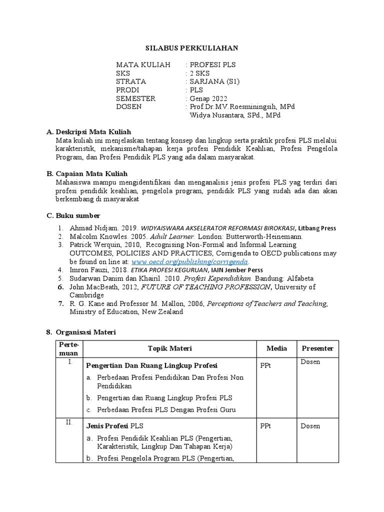 RPS Profesi PLS 2022 | PDF