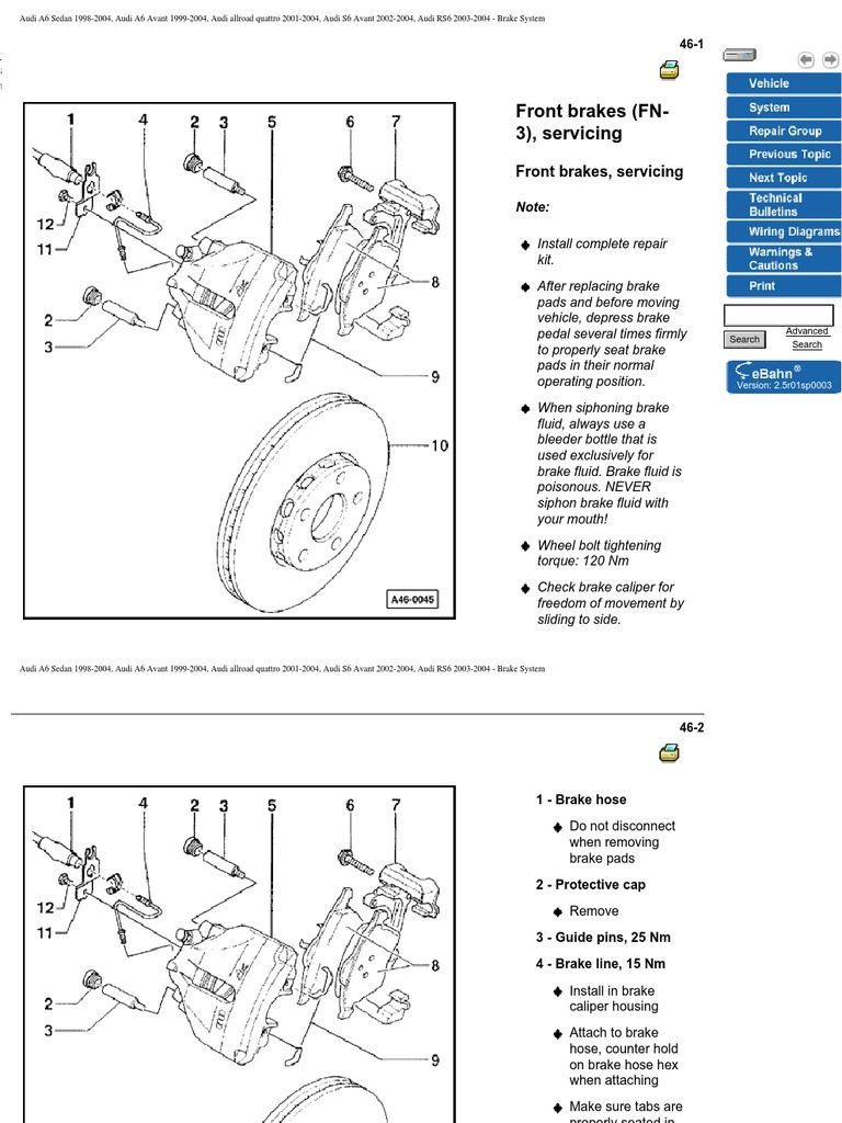 Audi C5 A6 Brake Systems | PDF | Audi | Brake