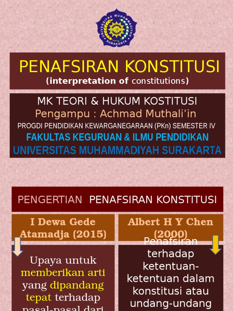 Penafsiran Konstitusi | PDF