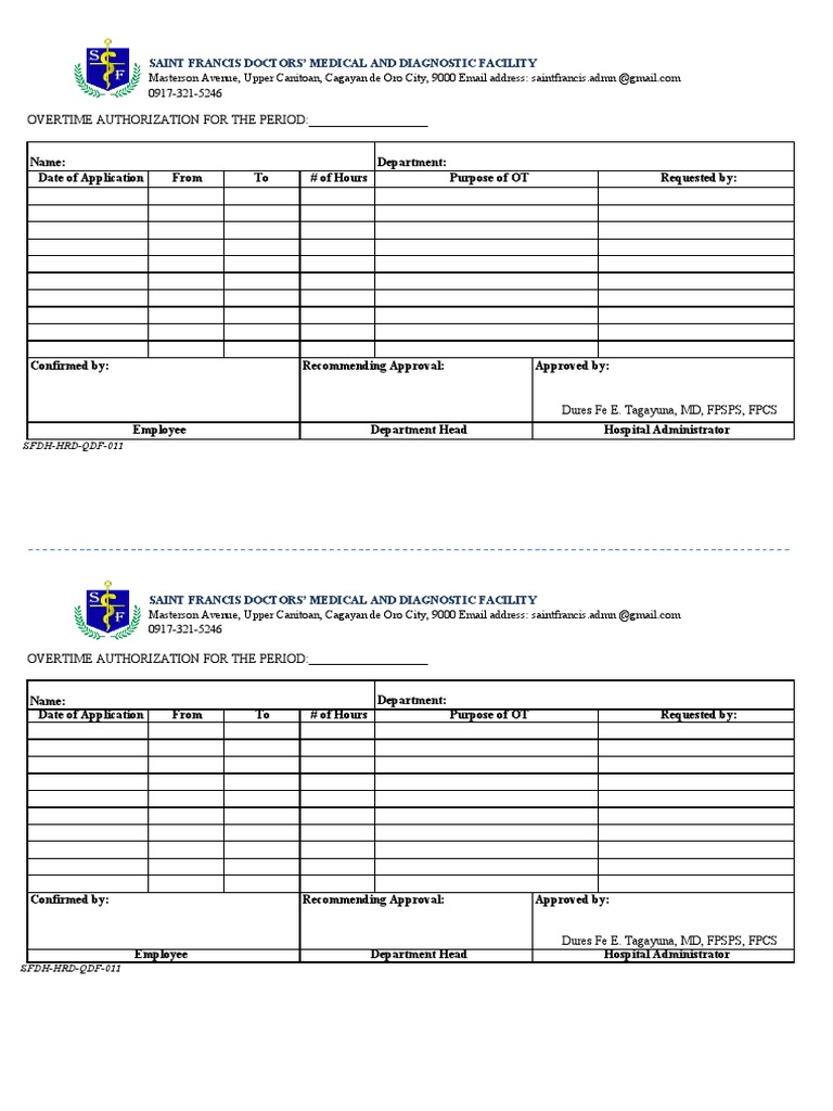Overtime Form Updated Pdf