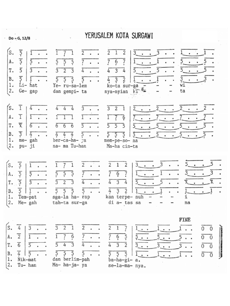 Yerusalem Kota Surgawi SATB | PDF