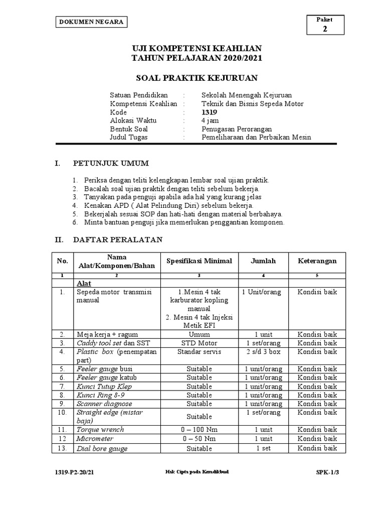 1319 P2 SPK Teknik Dan Bisnis Sepeda Motor K13rev | PDF