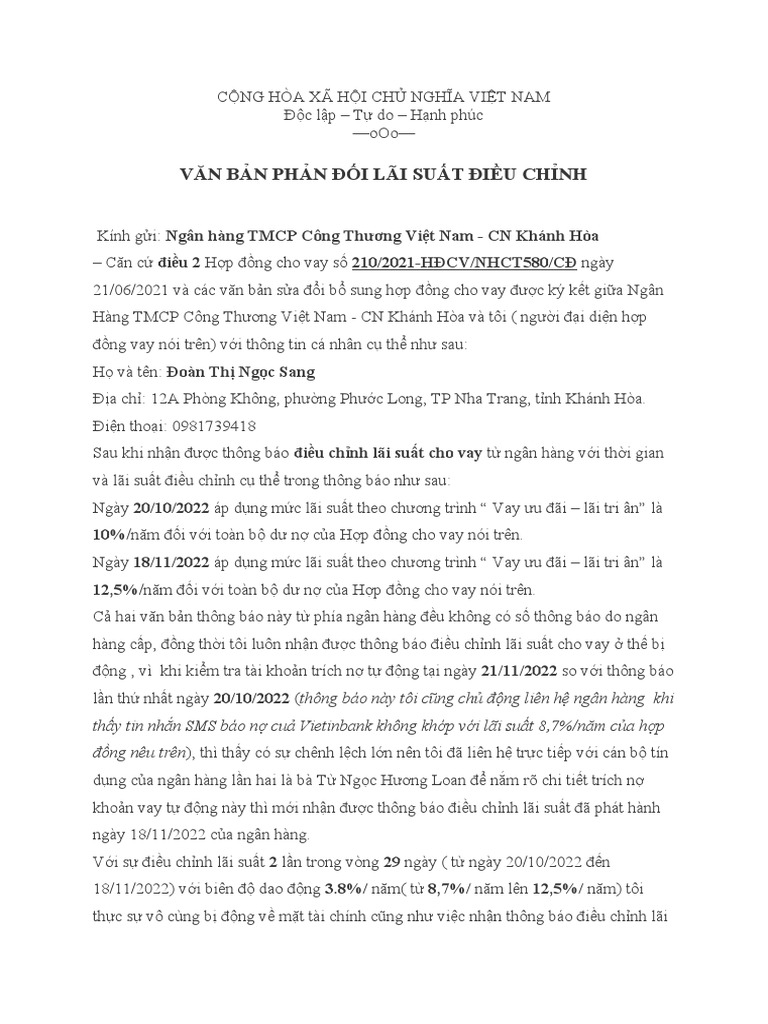 Cong Van Gui Vietinbank | PDF