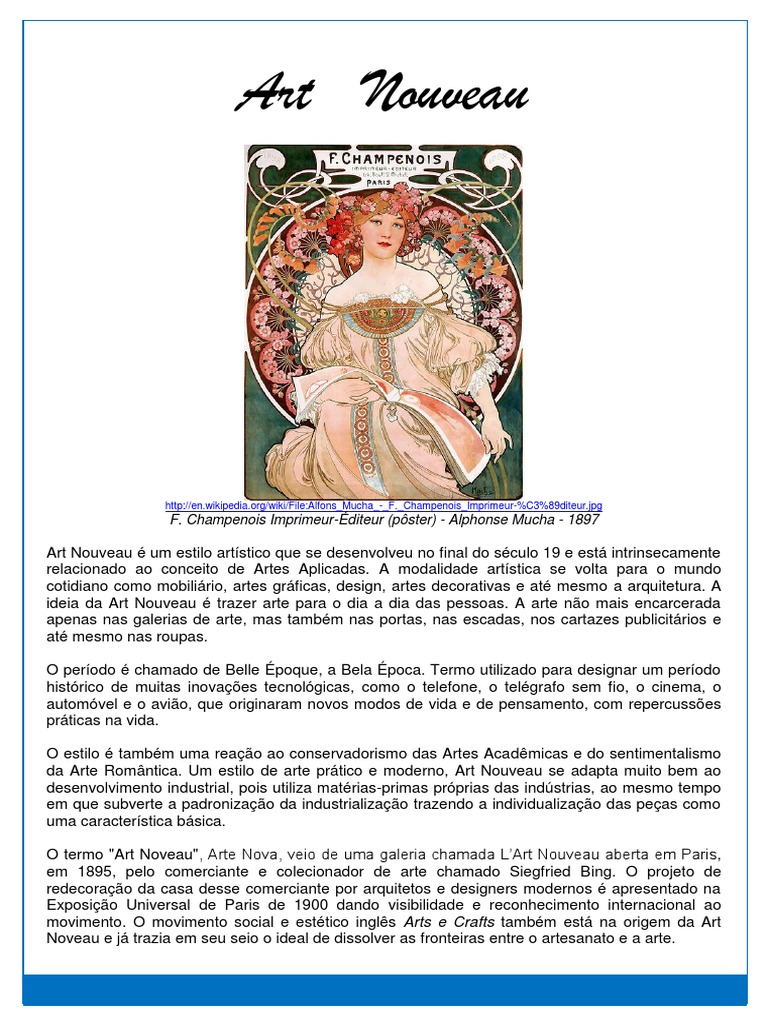 Características do Art Nouveau | PDF | Art Nouveau | As artes