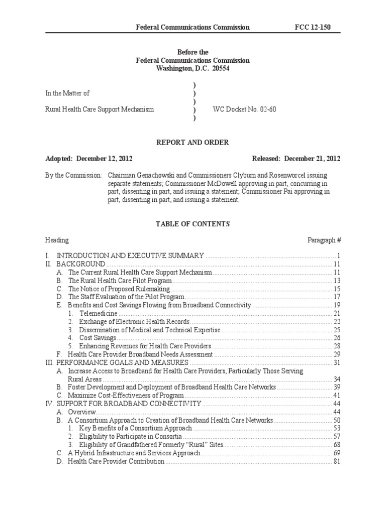 FCC 12 150a1 | PDF | Electronic Health Record | Federal Communications ...