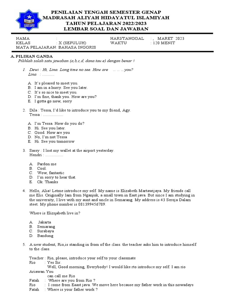 Format - PAT Dan PTS | PDF | Marsupials | Diprotodonts