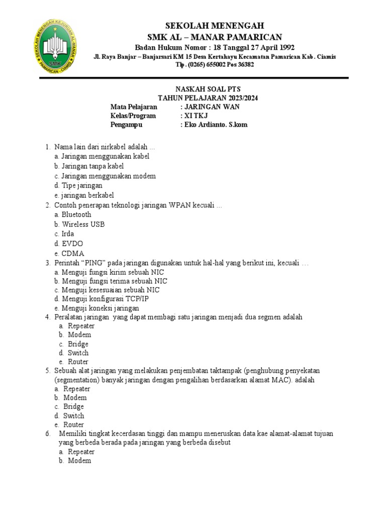 Wan Xi TKJ | PDF | Teknologi & Rekayasa