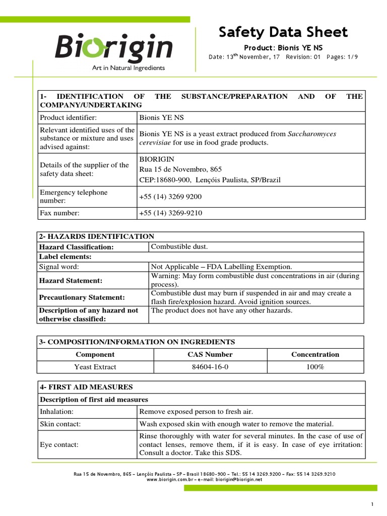 Bionis YE NS | PDF | Toxicity | Dangerous Goods
