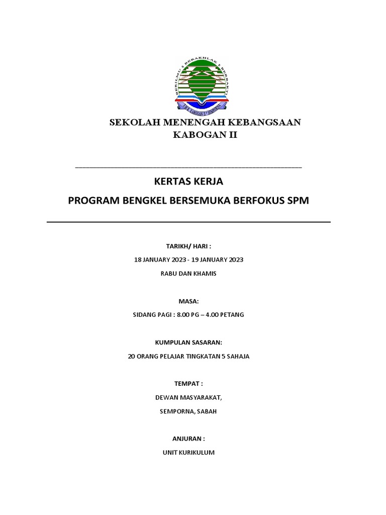 Kertas Kerja Program Siri PPD | PDF
