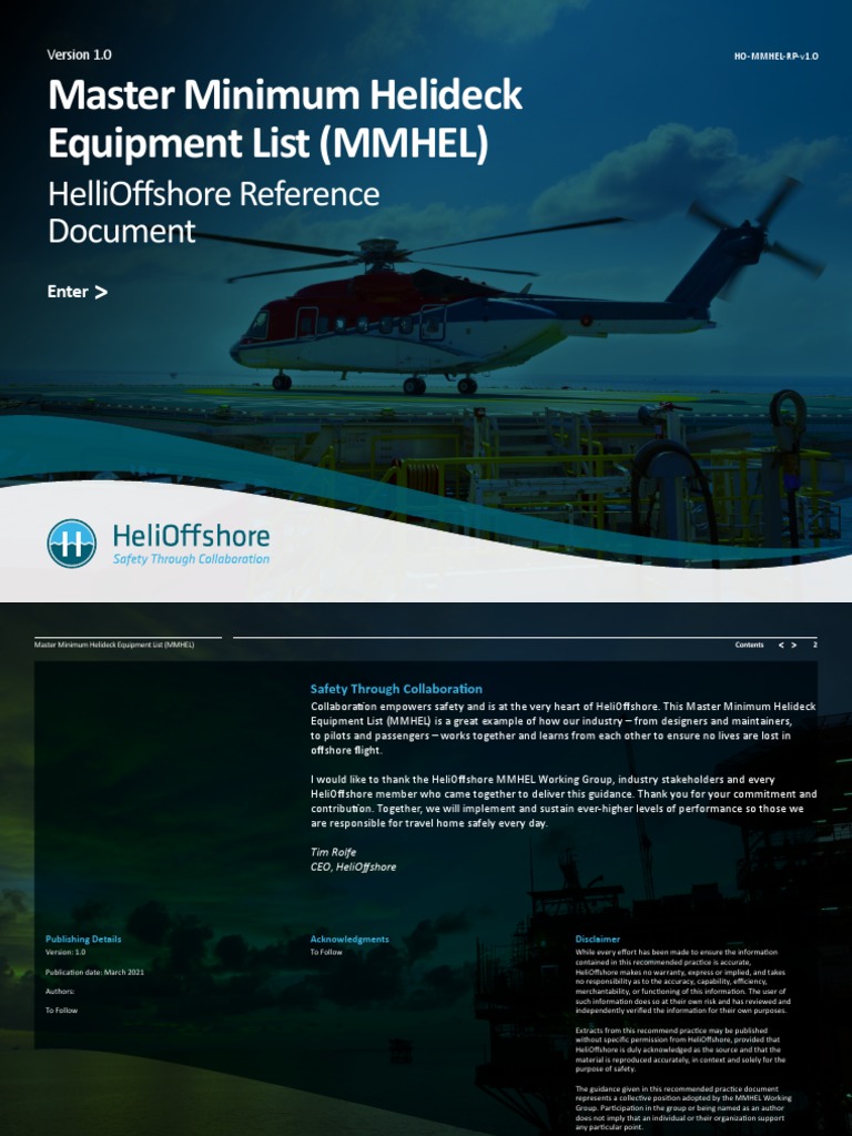 Master Minimum Helideck Equipment List (MMHEL): A Proven Methodology for Ensuring Safety on ...