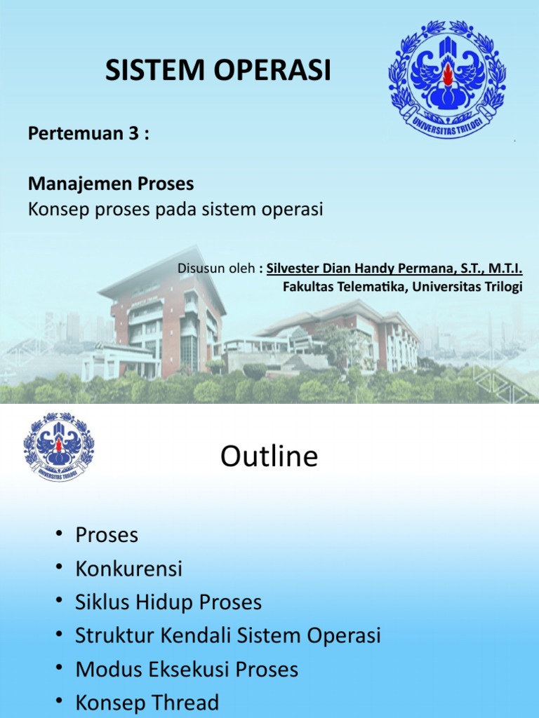 Sistem Operasi: Pertemuan 3: Manajemen Proses | PDF