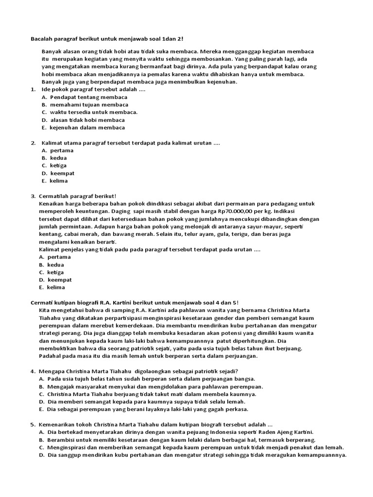 Soal BHS Downld | PDF | Perjalanan | Kajian Bahasa Asing
