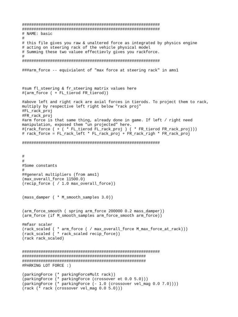 FFB Custom Settings | PDF