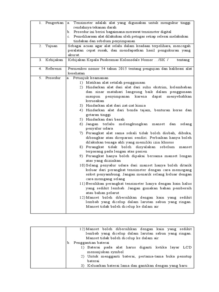 Panduan Merawat Tensimeter Digital | PDF