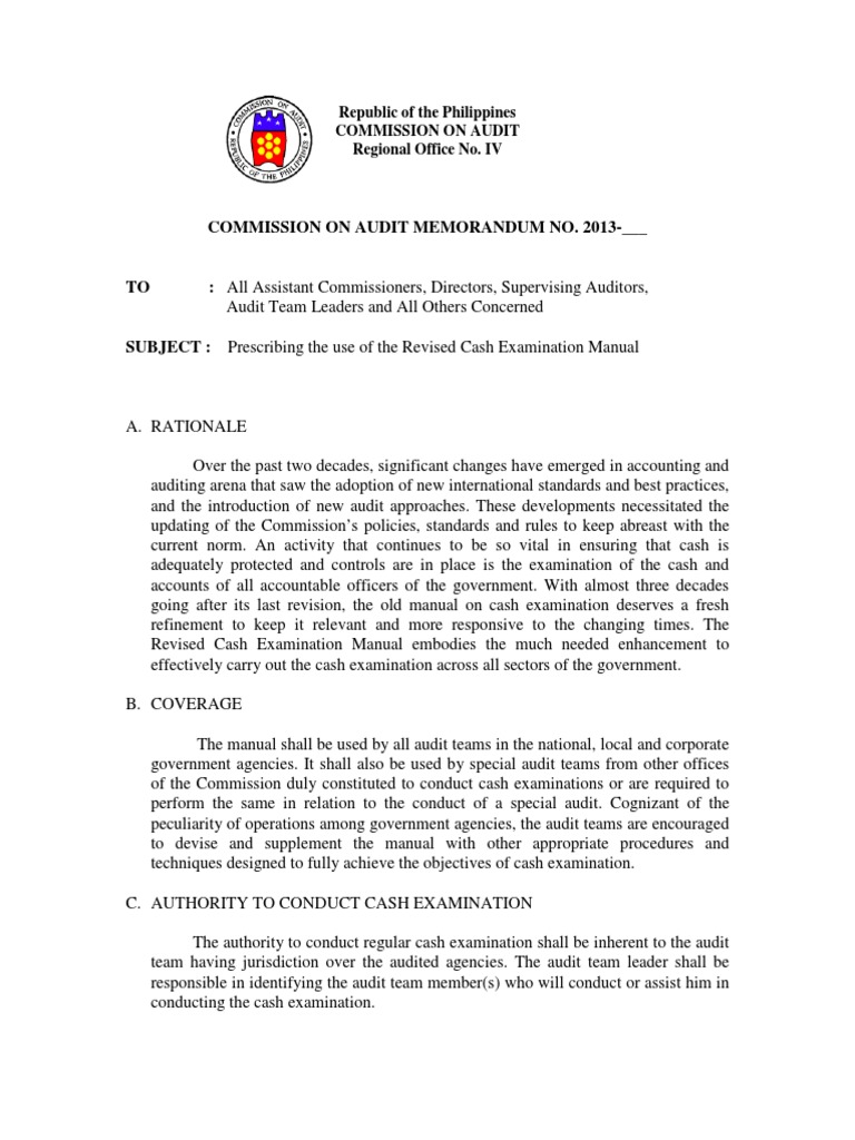Coa Memorandum-Cem 6,26 | PDF | Audit | Governance