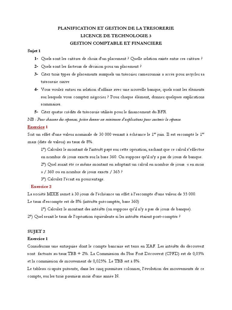 Planification de la Trésorerie | PDF | Fonds de roulement | Taxe sur la valeur ajoutée