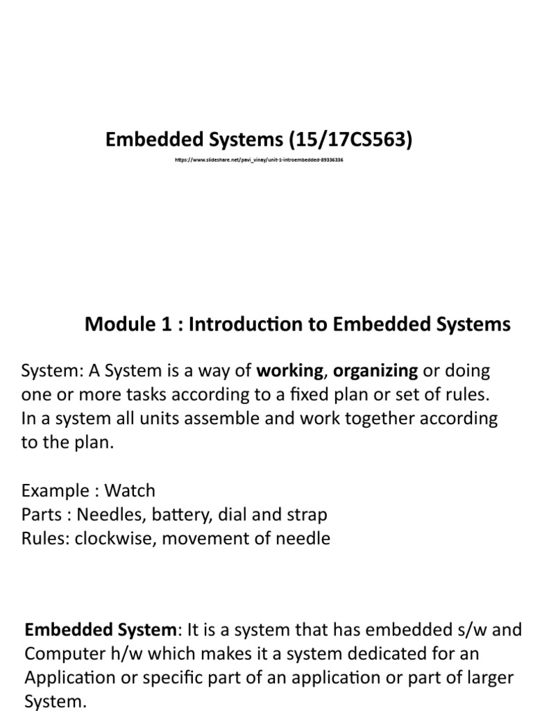 17CS563 Mod1 | Download Free PDF | Microcontroller | Embedded System