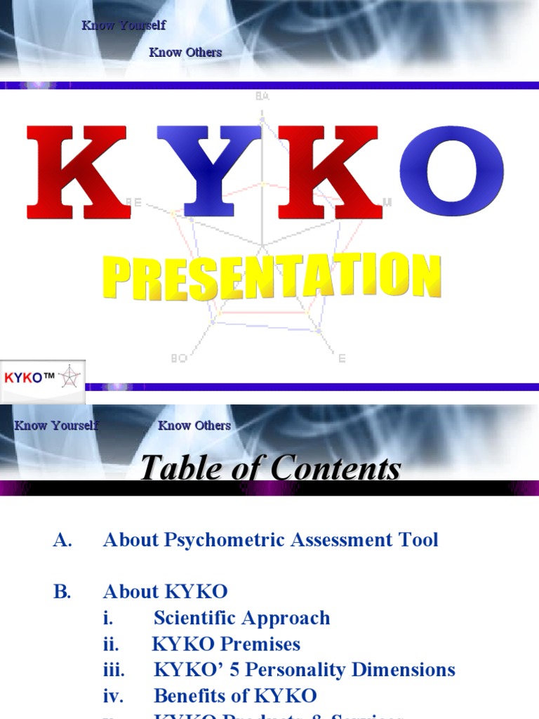 KYKO Presentation Slide | PDF | Psychometrics | Personality Psychology