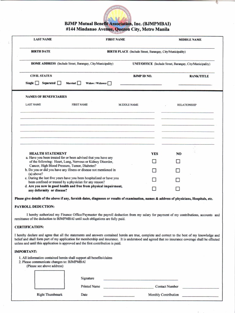 Mbai Membership Form | PDF