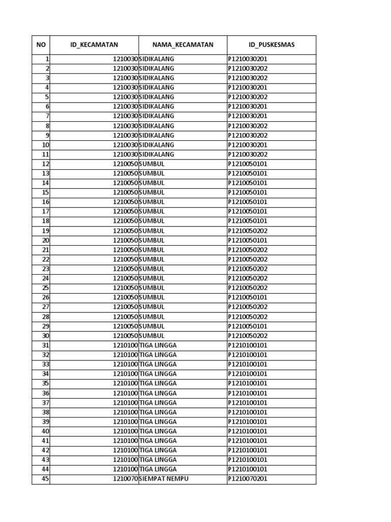 Data Sasaran Master Ansit Dinkes 23 | PDF