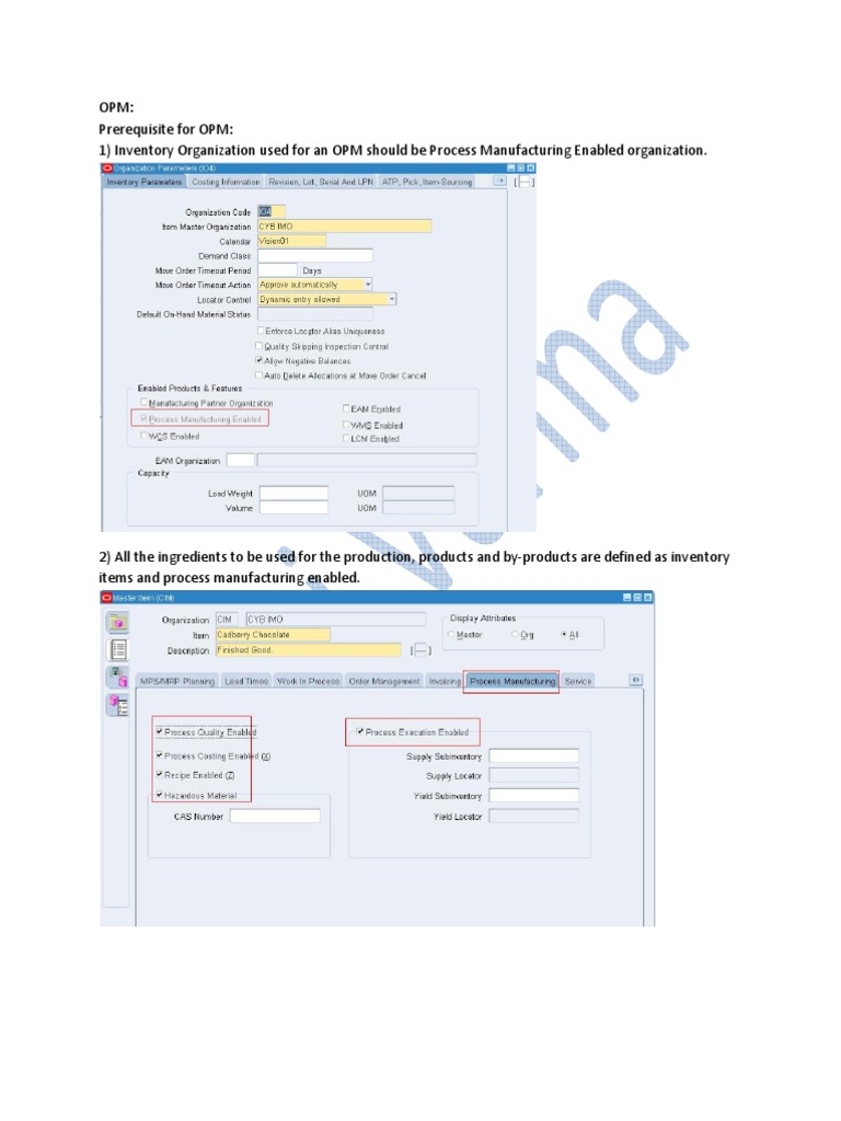 Oracle Apps OPM Setup | PDF | Resource | Inventory