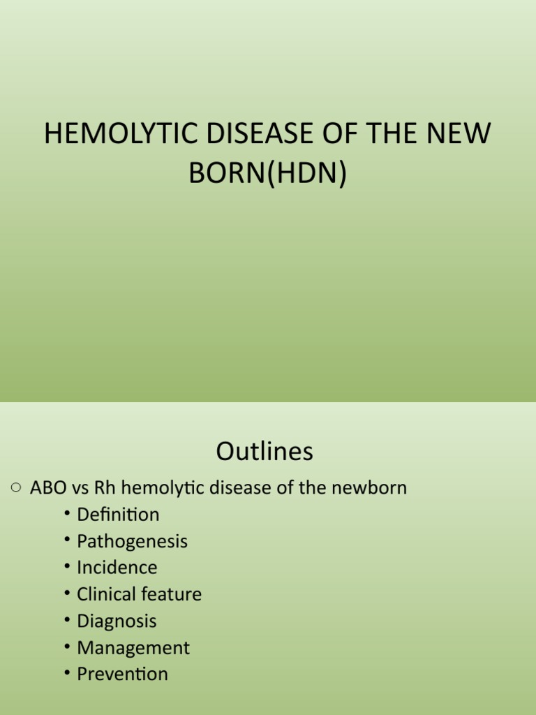 Hemolytic Disease of The New Born (HDN) | PDF | Medicine | Medical Specialties
