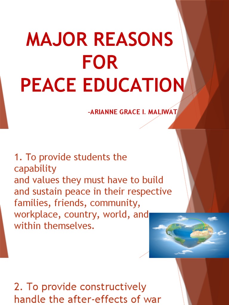 Major Reasons For Peace Education | PDF
